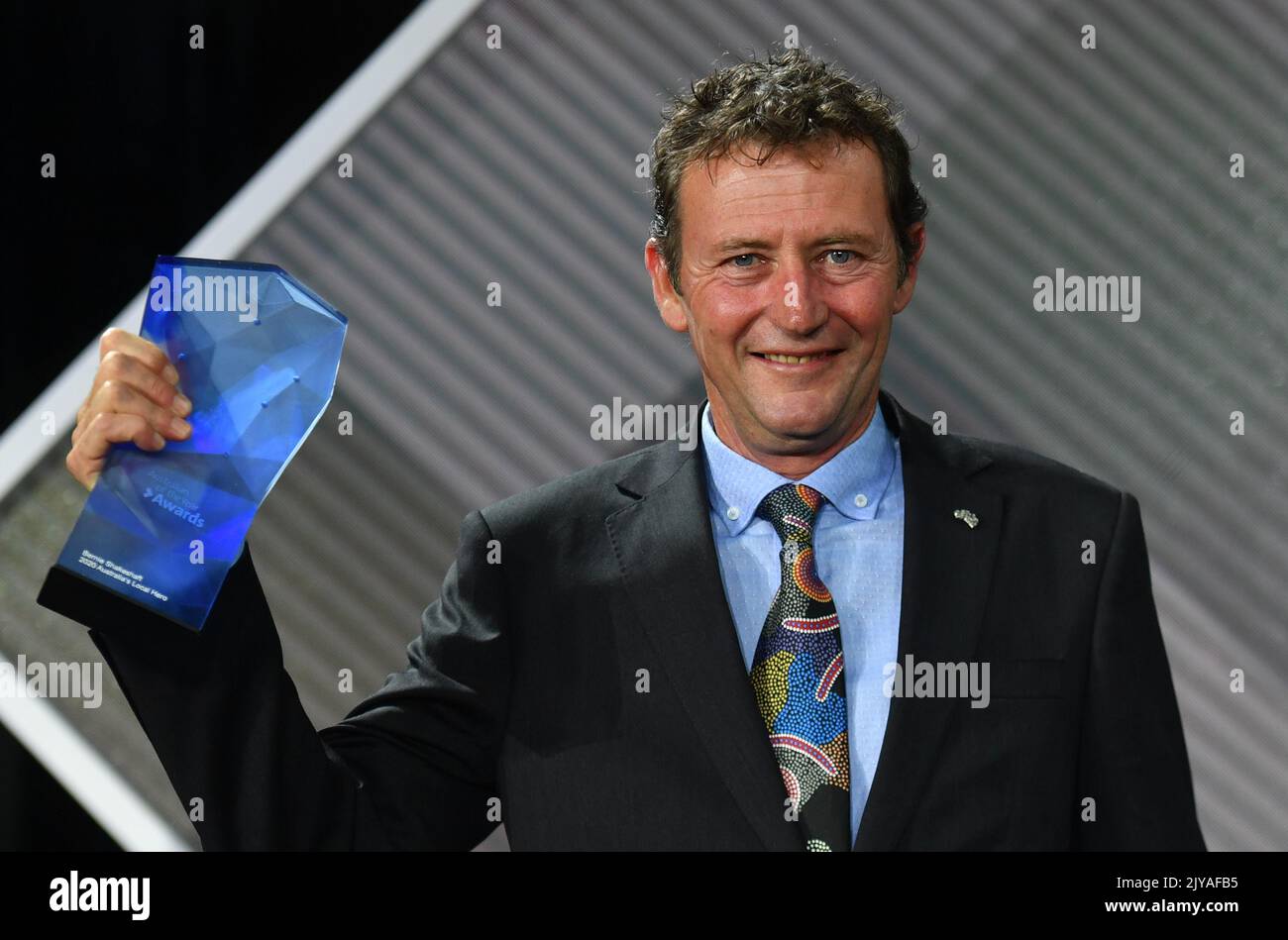 2020 Local Hero winner Bernie Shakeshaft poses for a photograph after ...