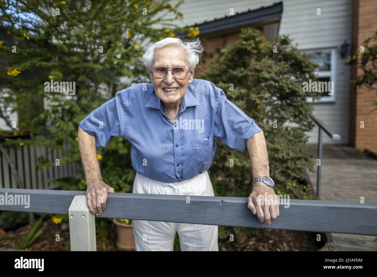 Emeritus Professor Raymond Specht, 95, poses for a photograph outside ...