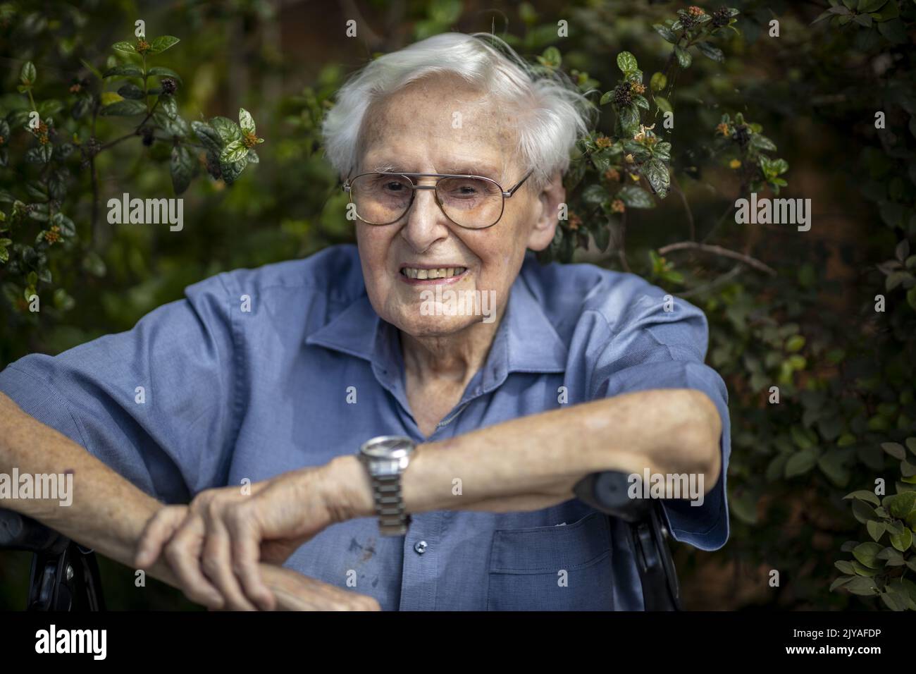 Emeritus Professor Raymond Specht, 95, poses for a photograph outside ...