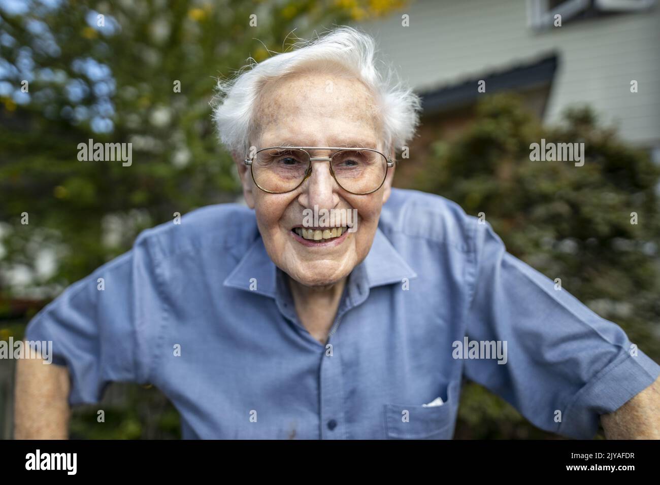 Emeritus Professor Raymond Specht, 95, poses for a photograph outside ...