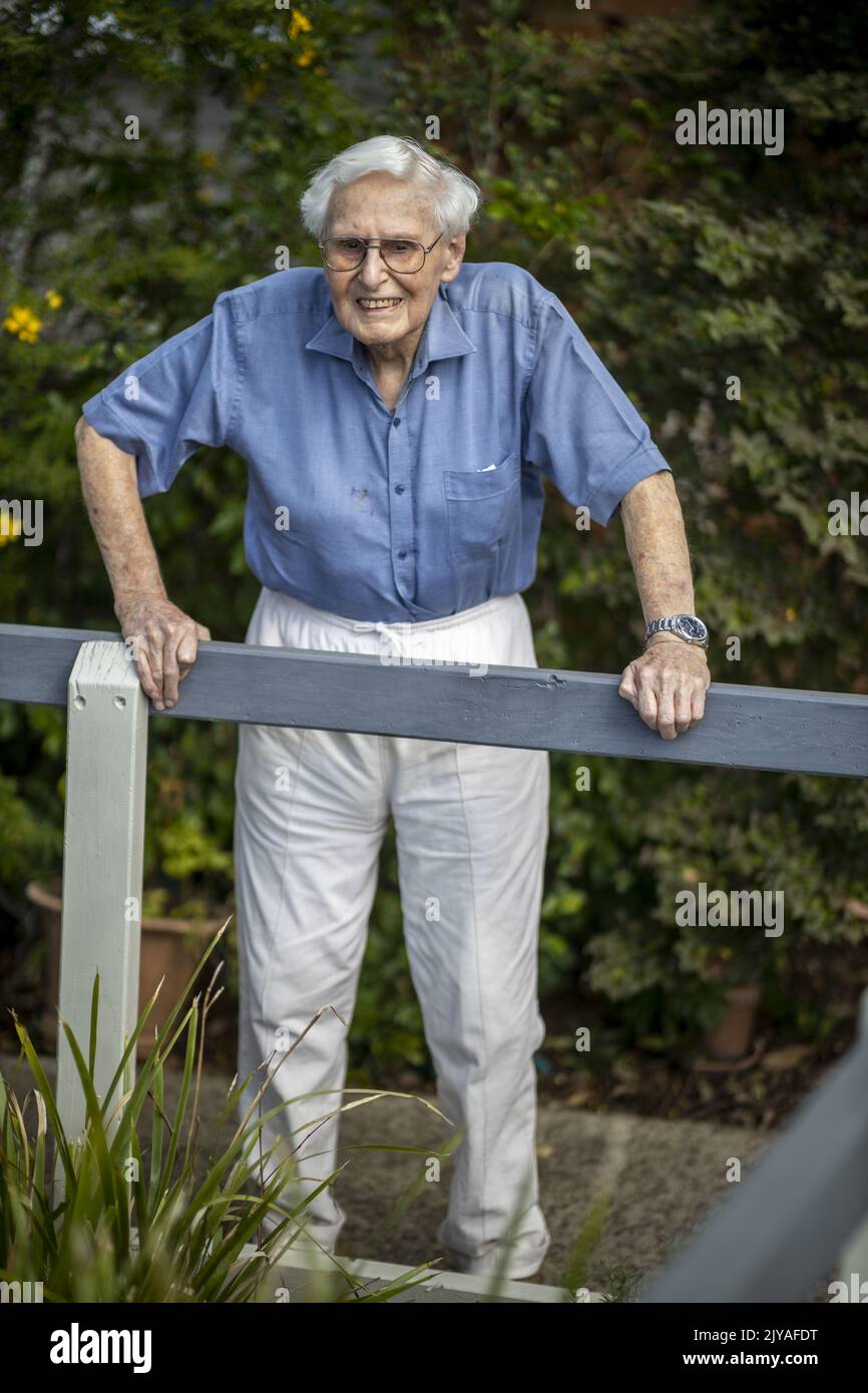 Emeritus Professor Raymond Specht, 95, poses for a photograph outside ...