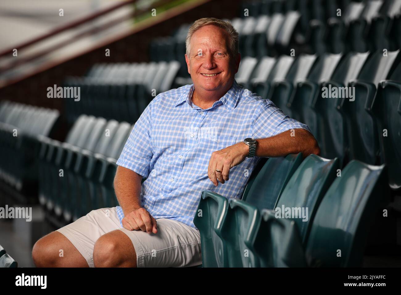 Former Australian cricketer Ian Healy poses for portrait at Allan ...