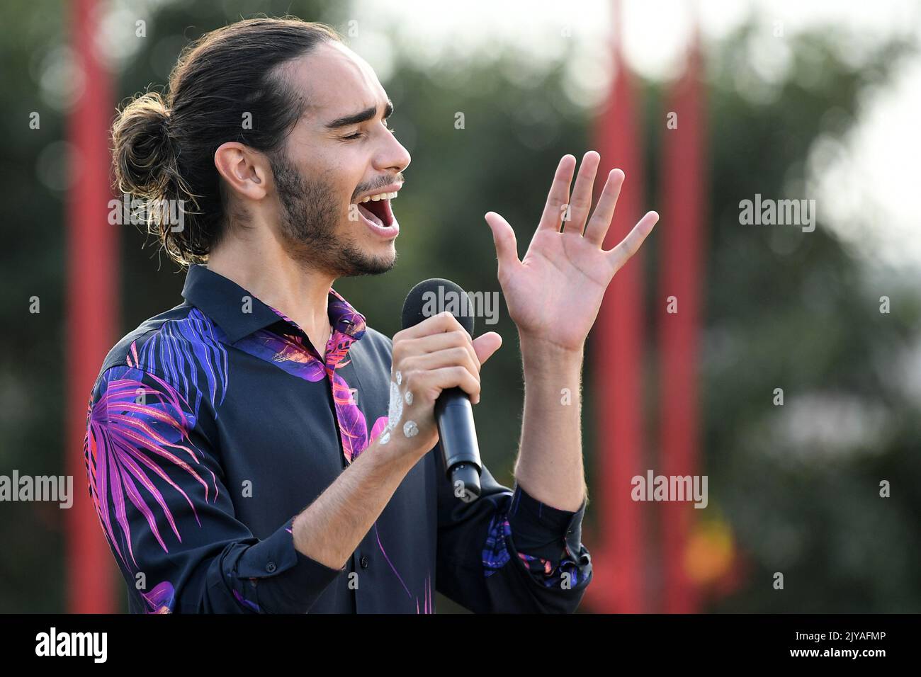 Isaiah Firebrace performs during the WugulOra Morning Ceremony on ...