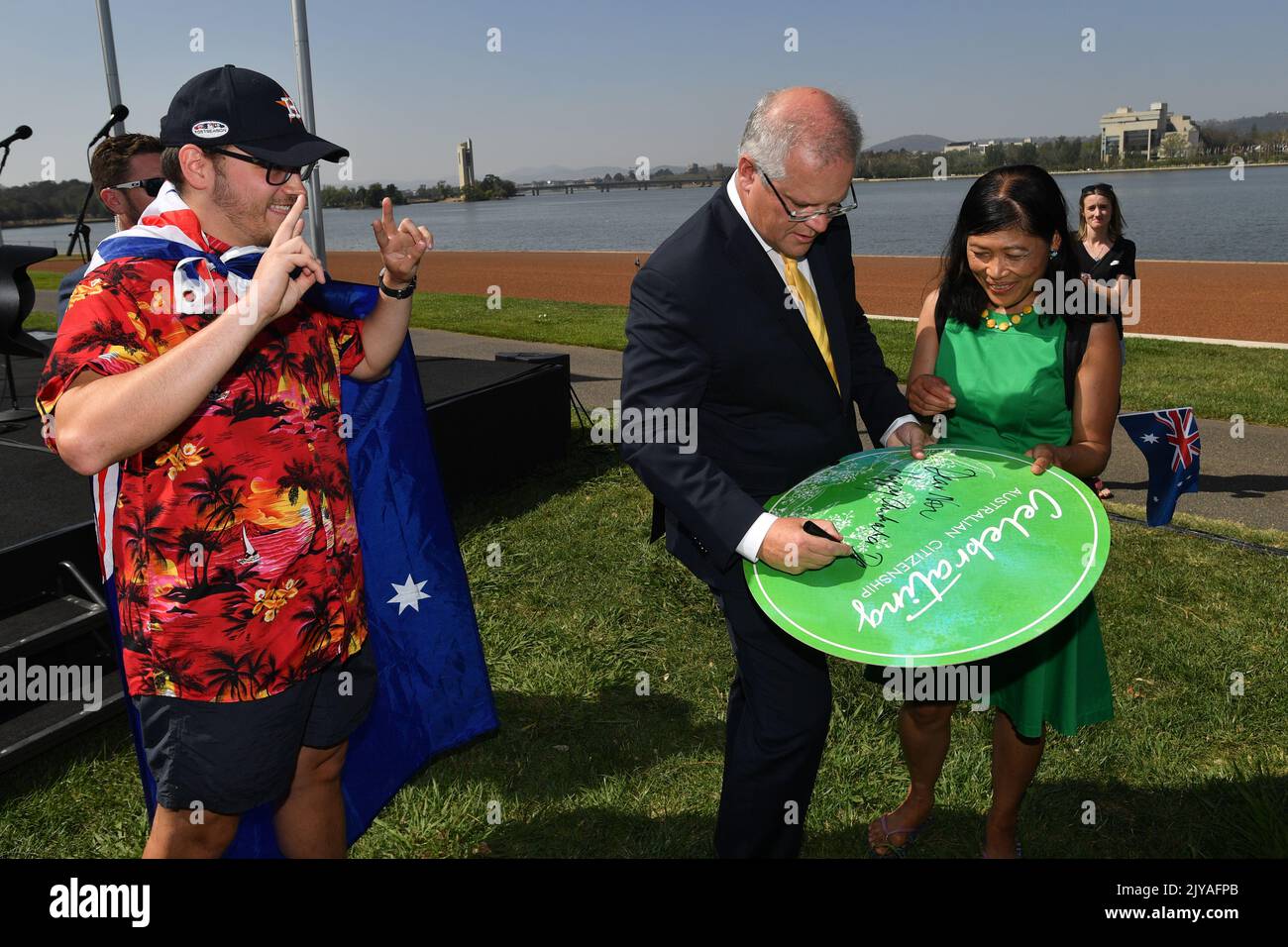 Prime Minister Scott Morrison Prime Minister Scott Morrison signs his ...