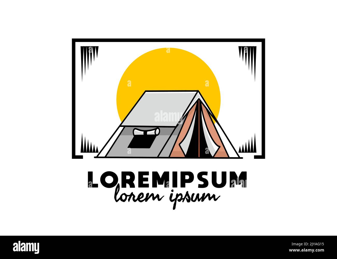 Colorful double layer tent flat illustration badge design Stock Vector ...