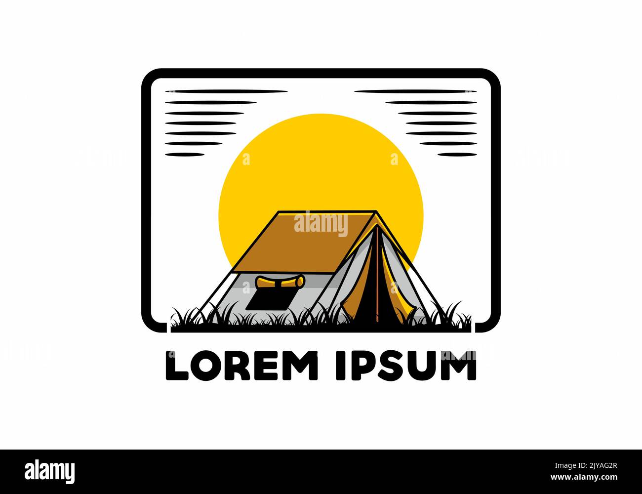 Colorful double layer tent flat illustration badge design Stock Vector ...