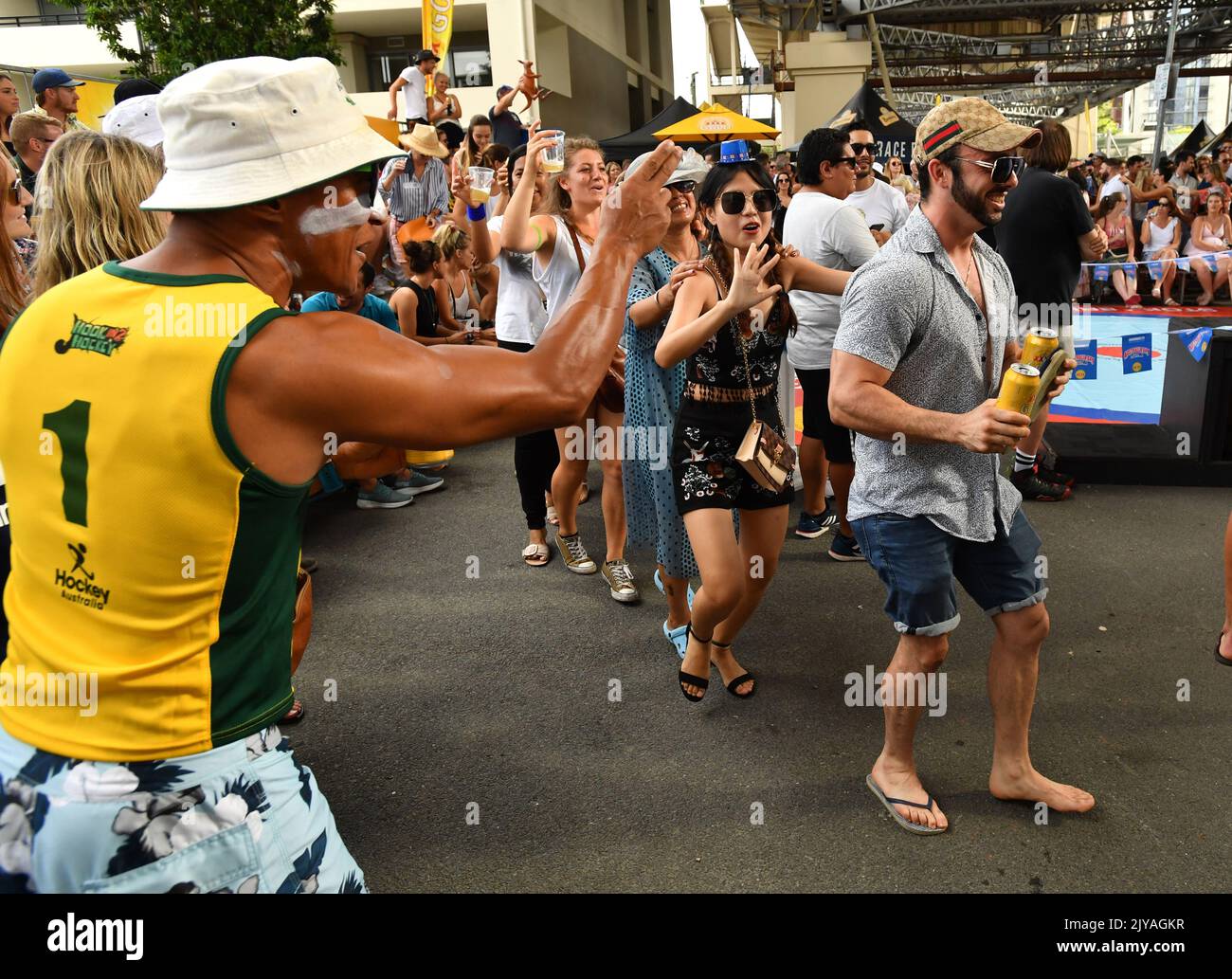 People are seen during Australia Day celebrations at the Story Bridge ...