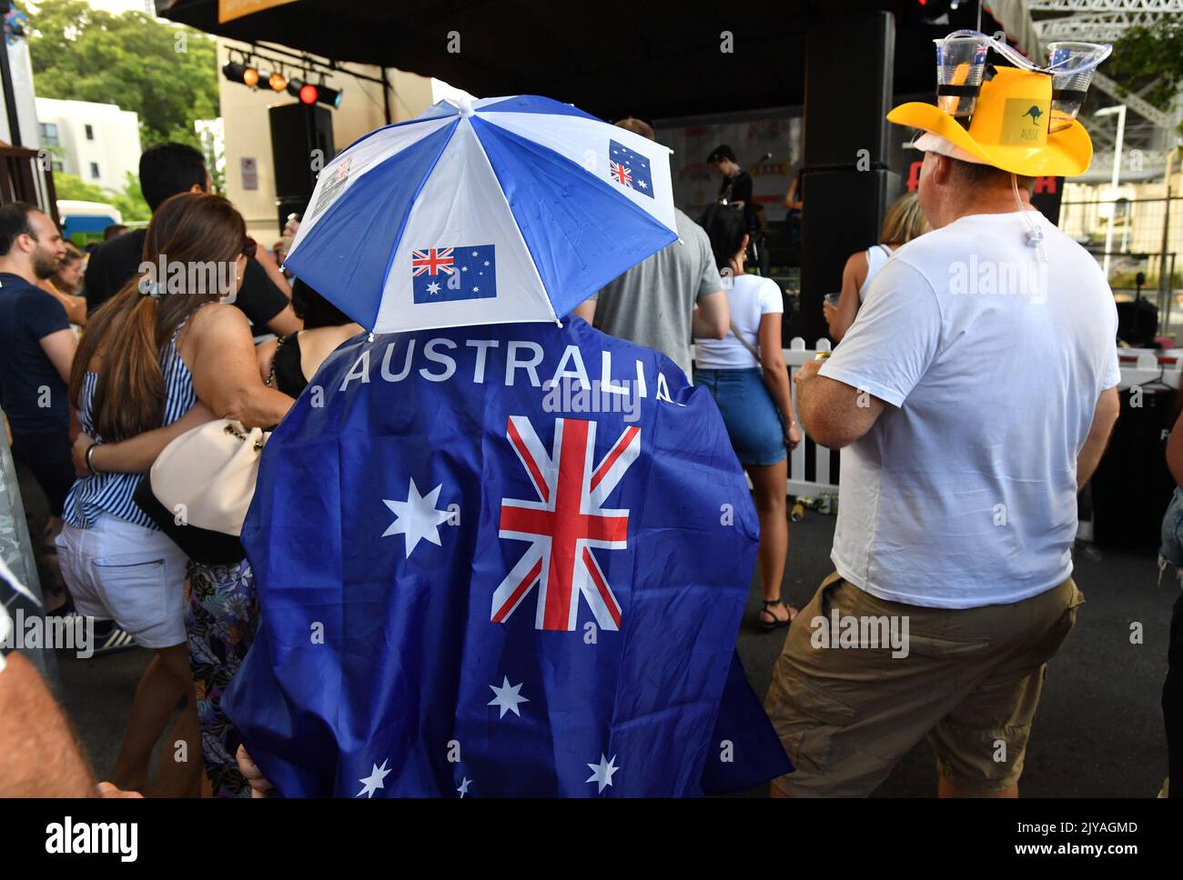 People are seen during Australia Day celebrations at the Story Bridge ...