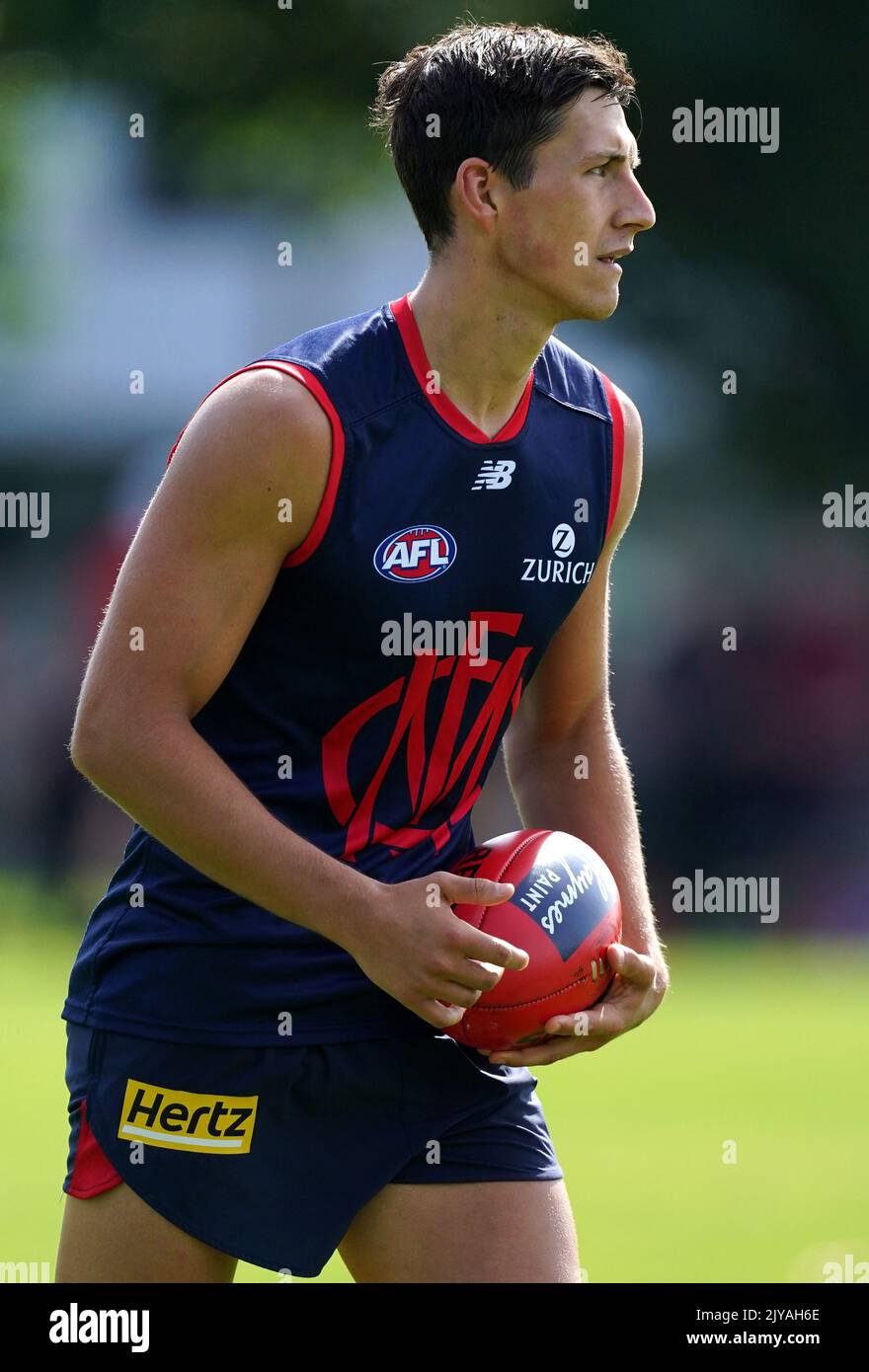Sam Weideman the Demons in action during a Melbourne Demons training ...