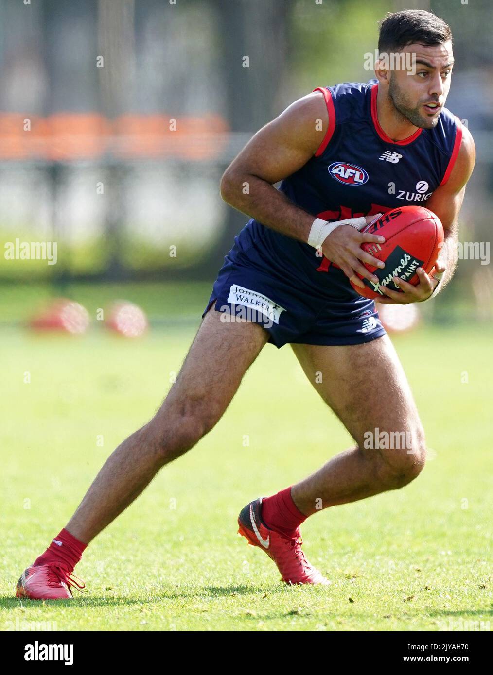 Christian Salem of Melbourne in action during a Melbourne Demons ...