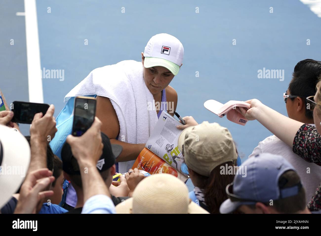 Ashleigh Barty signs autographs after her training session during day ...