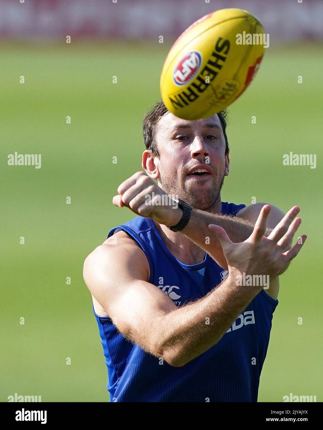 Todd Goldstein of the Kangaroos in action during a North Melbourne ...