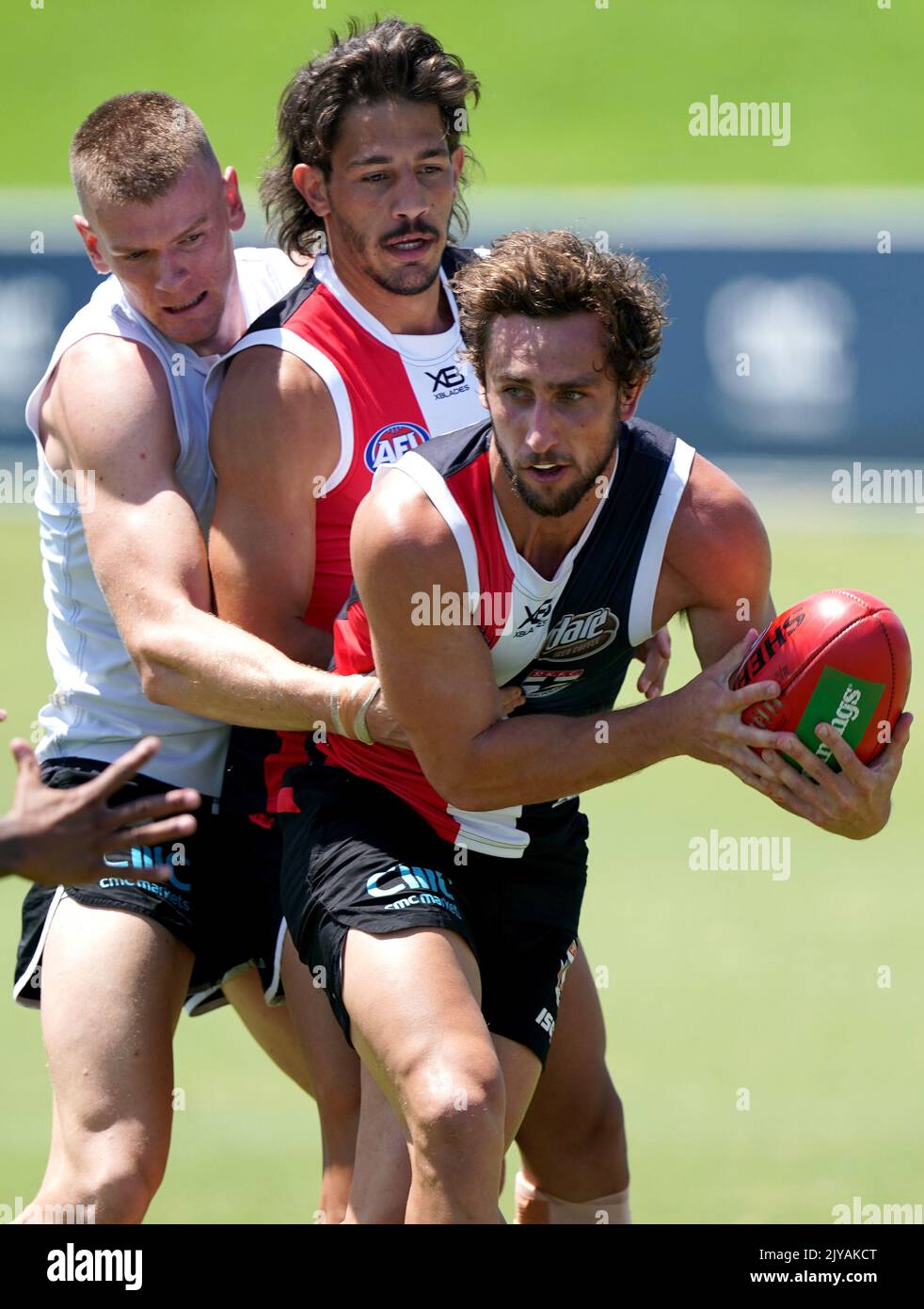 Luke Dunstan of the Saints in action during a St Kilda Saints training ...