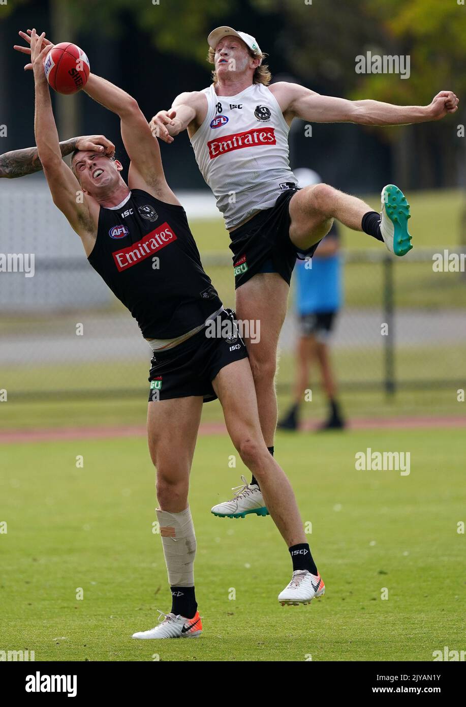 Darcy Cameron of the Magpies in action during a Collingwood Magpies AFL ...