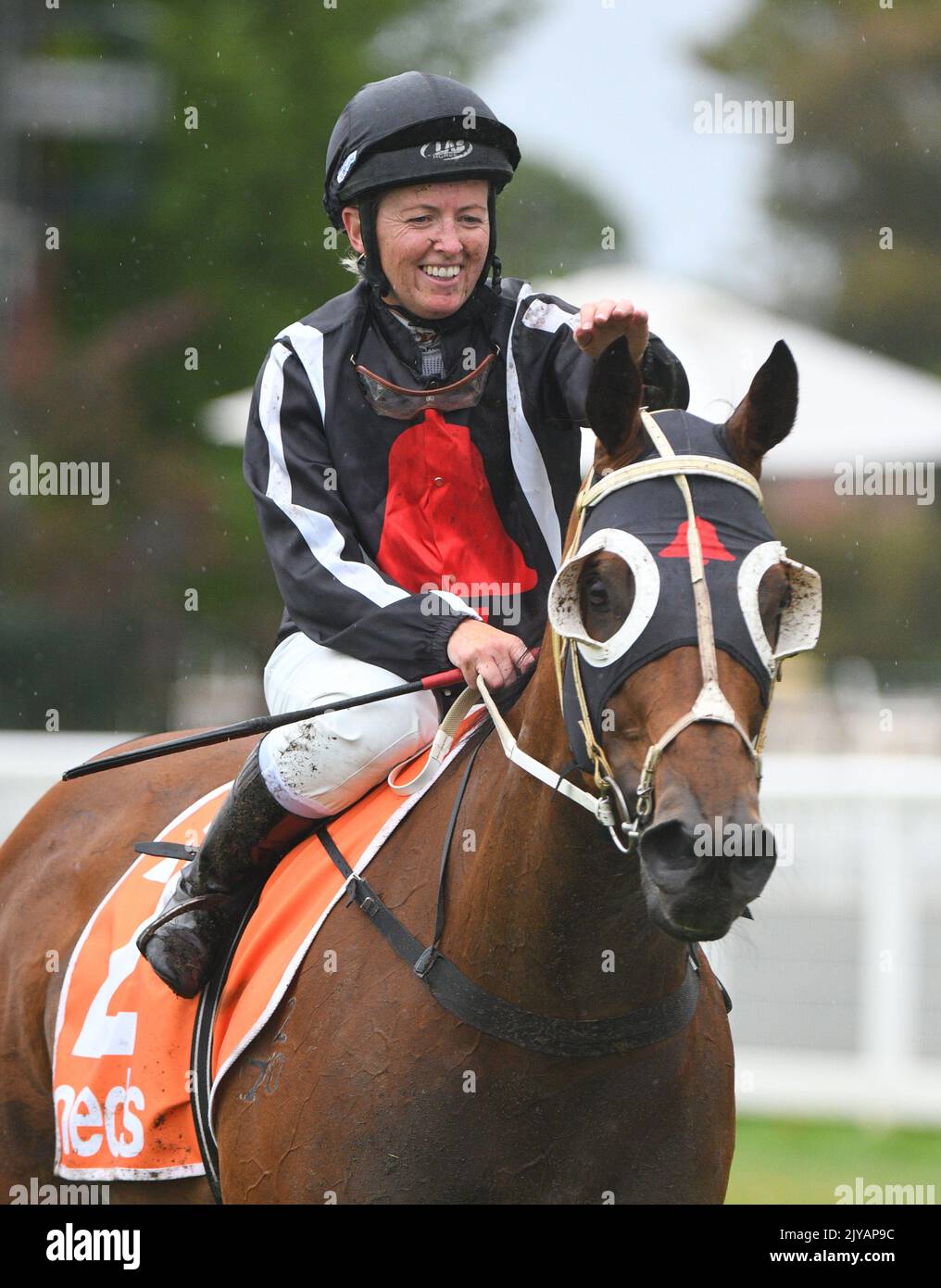 Jockey Jade Darose returns to scale after riding Jungle Edge to victory ...