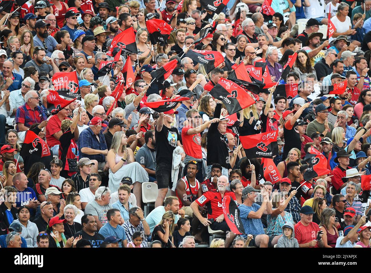 Crusaders fans during the Round 1 Super Rugby match between the ...