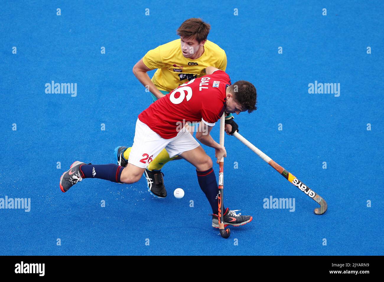 James Gall of Great Britain competes with Eddie Ockenden of the ...