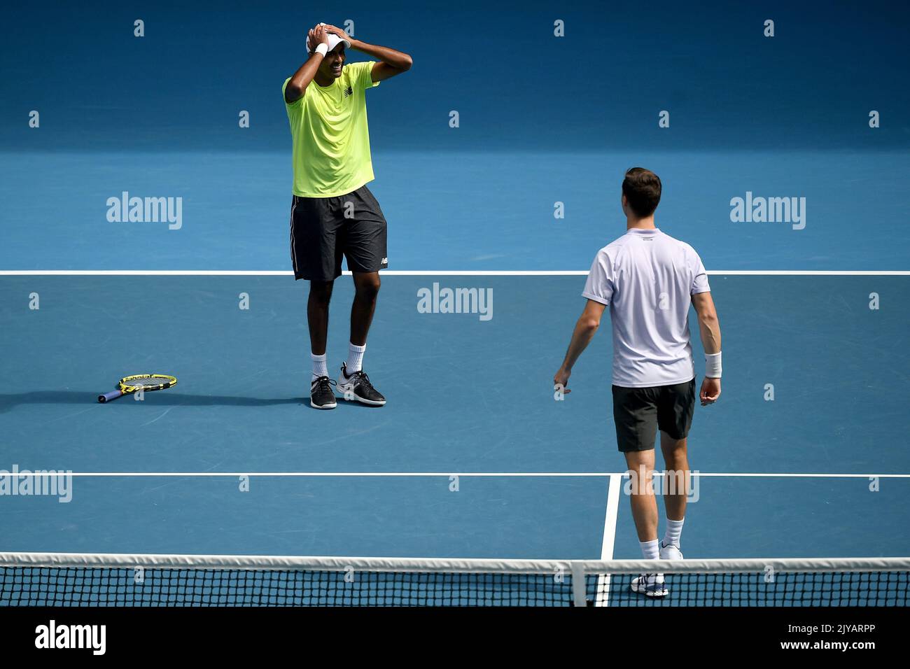 Rajeev Ram of the USA (left) and Joe Salisbury of Great Britain ...