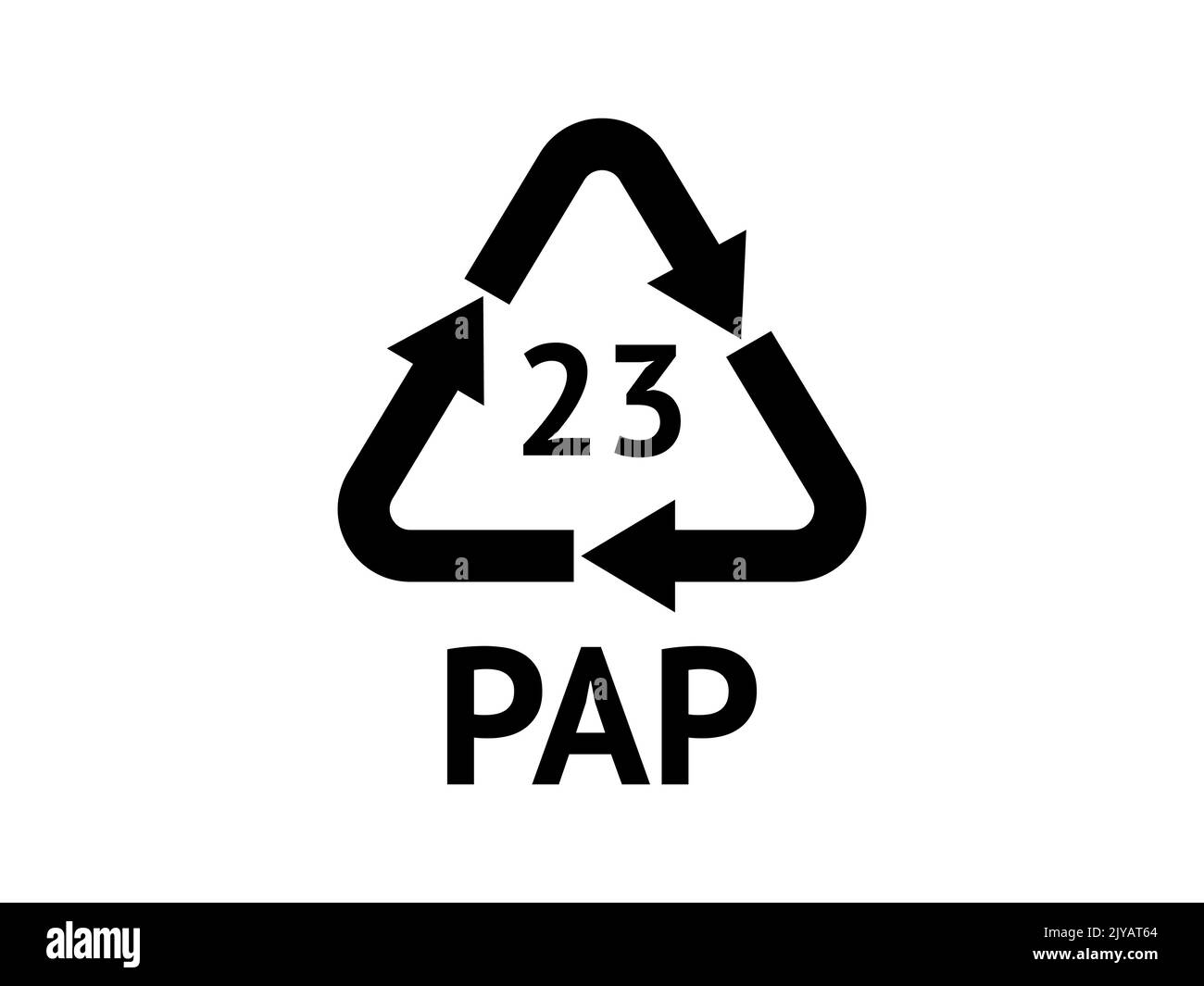 Paper Recycling codes. Recycling symbol on an isolated background ...