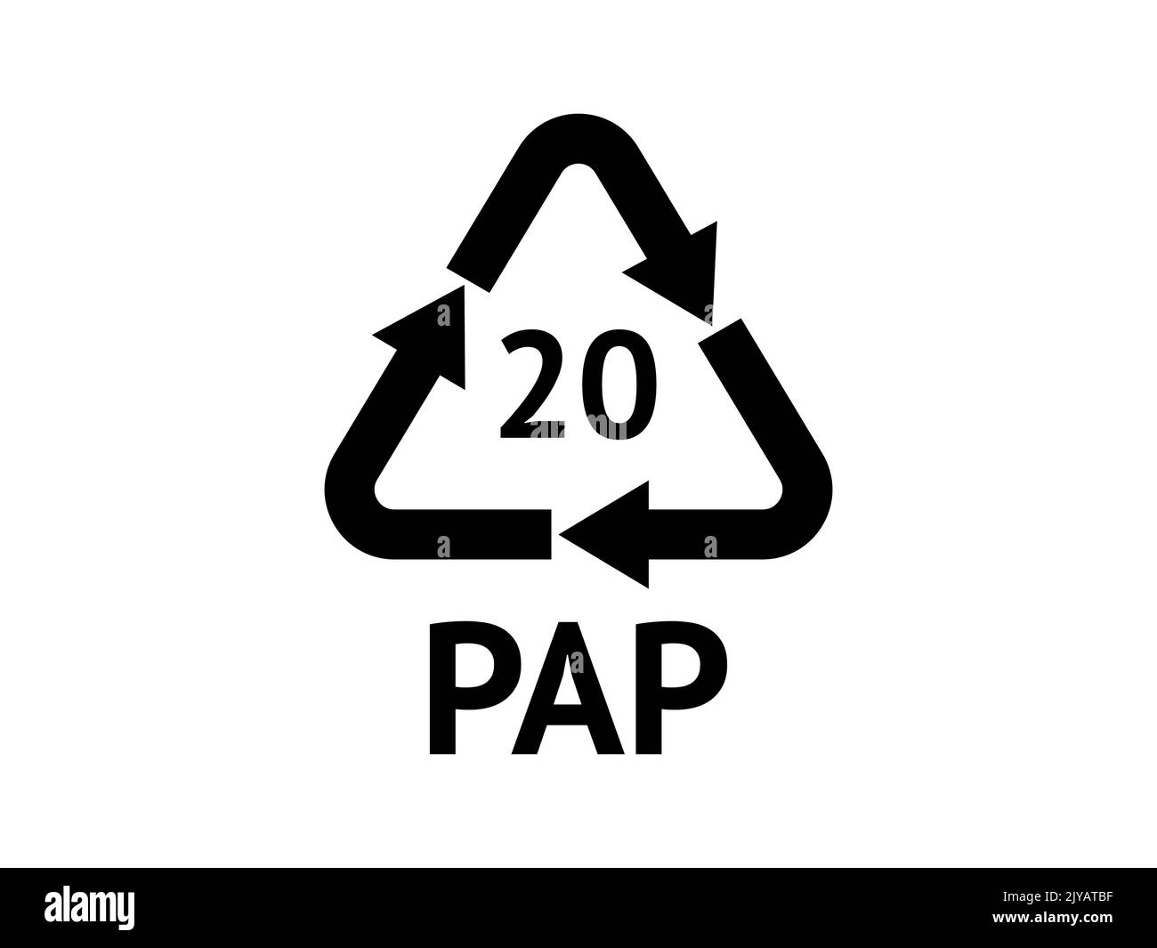Paper Recycling codes. Recycling symbol on an isolated background ...