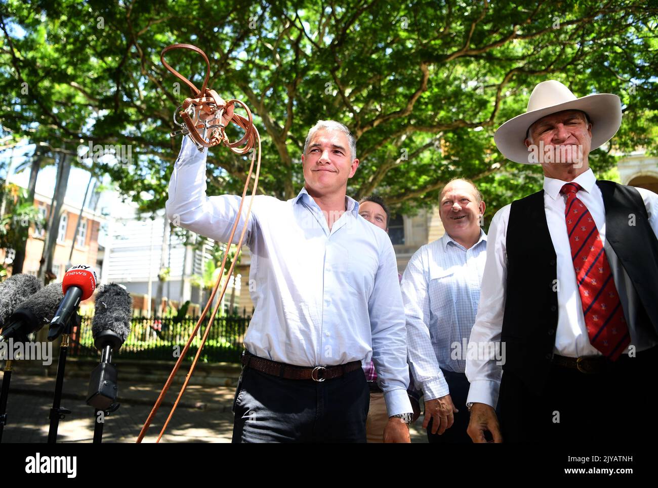 Incoming Katter's Australian Party (KAP) leader Robbie Katter (left ...