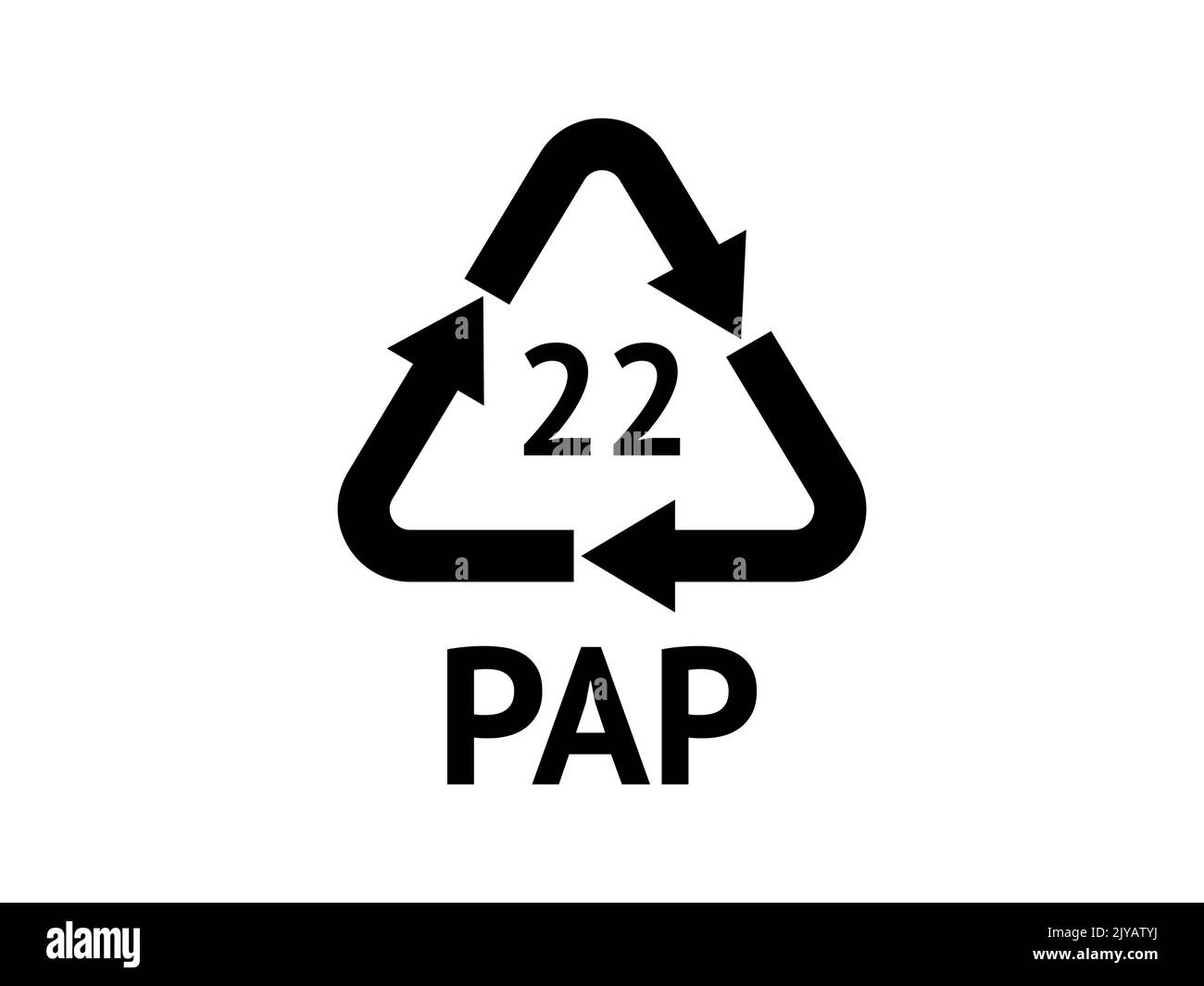 Paper Recycling codes. Recycling symbol on an isolated background ...
