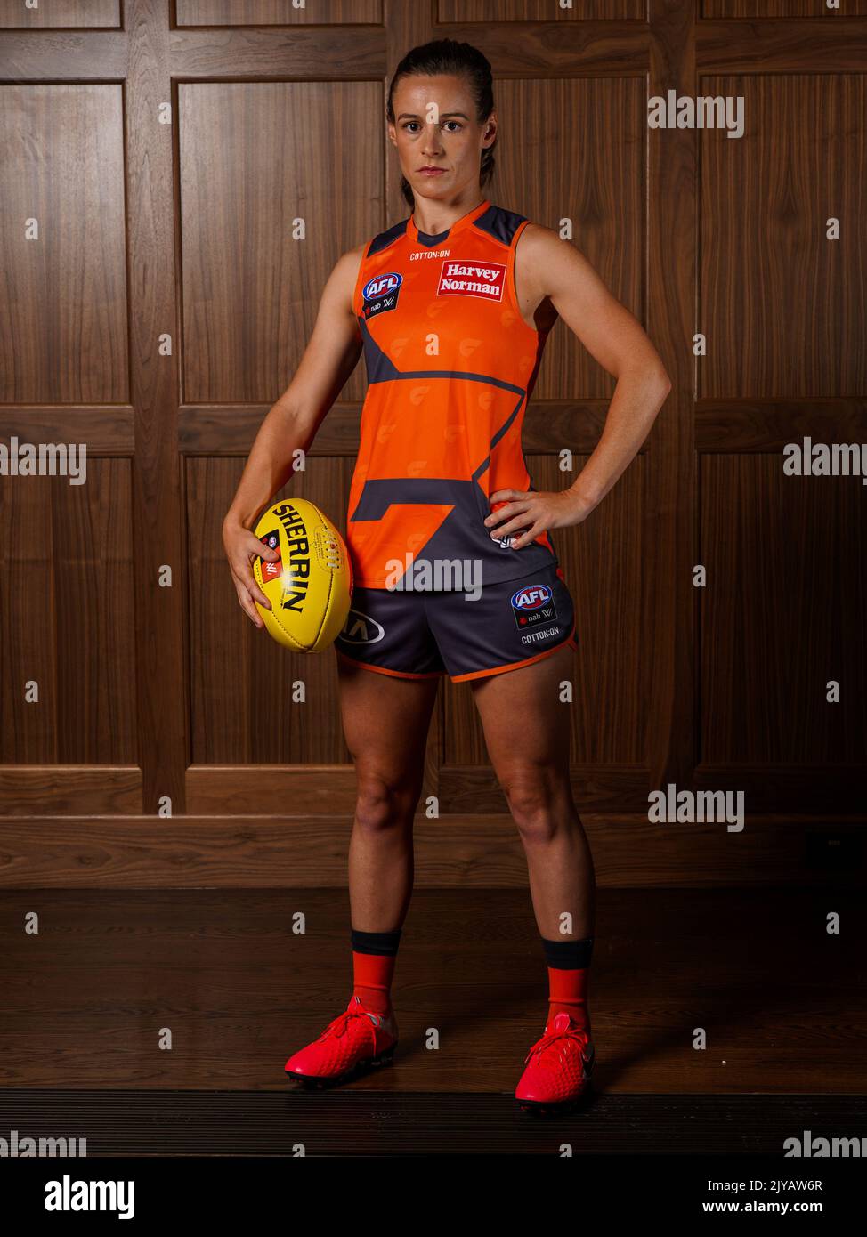 GWS Captain Alicia Eva during the AFLW captains launch event at the ...