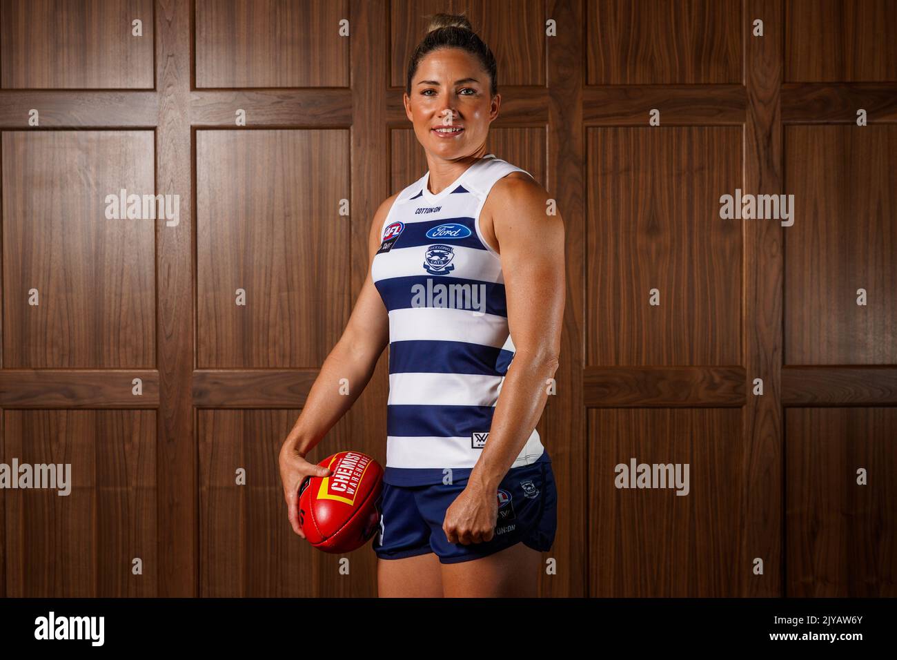 Geelong Captain Mel Hickey during the AFLW captains launch event at the ...
