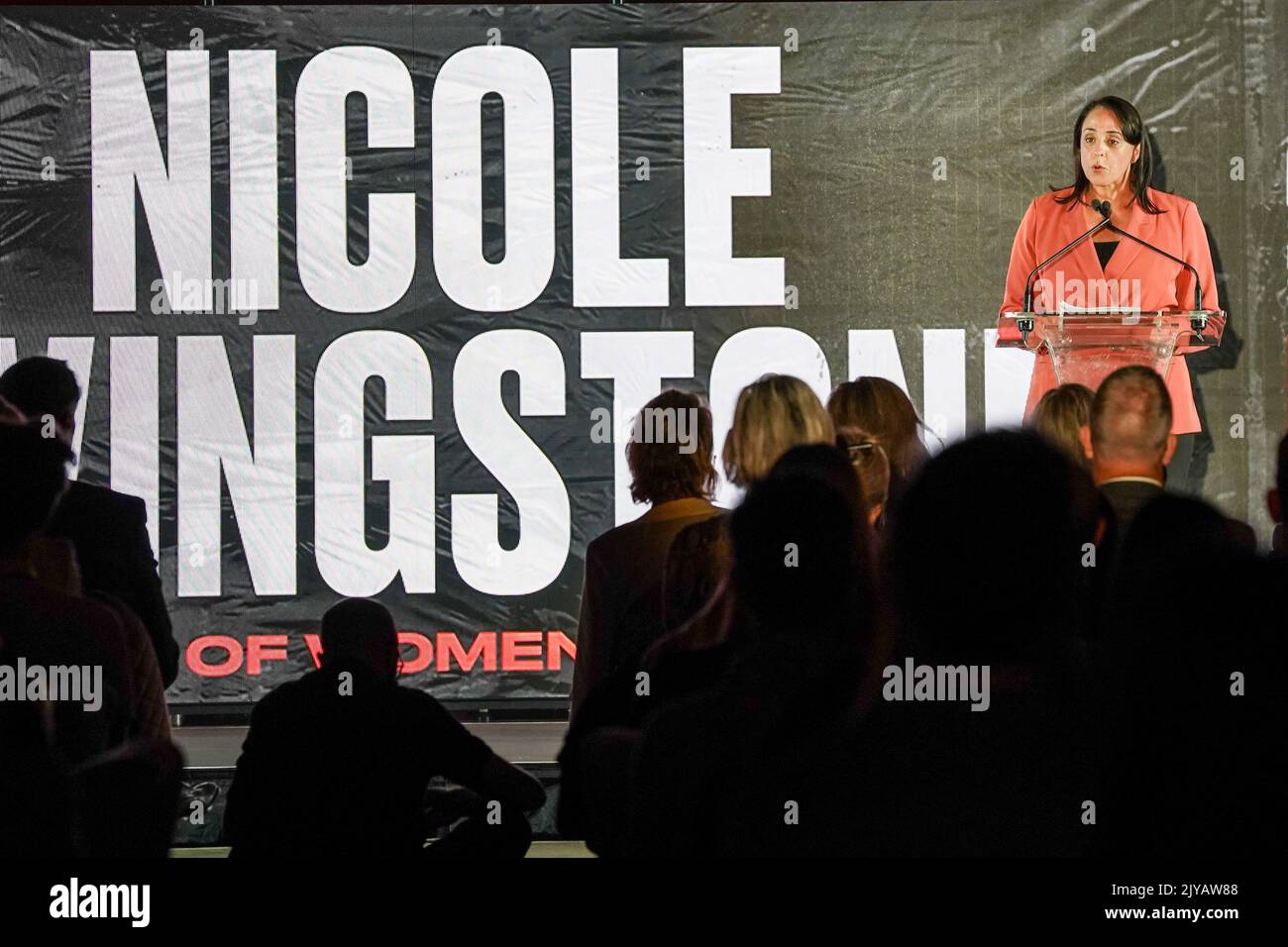 Head of Womens Football Nicole Livingston speaks during the AFLW ...