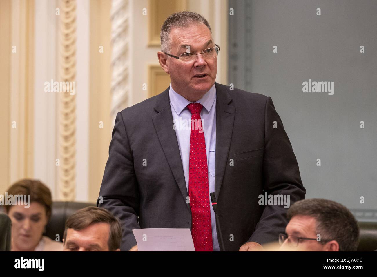 Queensland ALP member for Townsville Scott Stewart speaks during ...