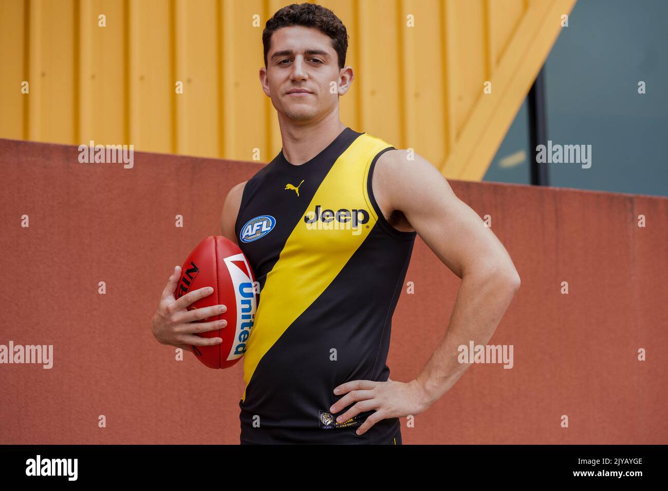 Jason Castagna poses for a photo during a Richmond Tigers media ...