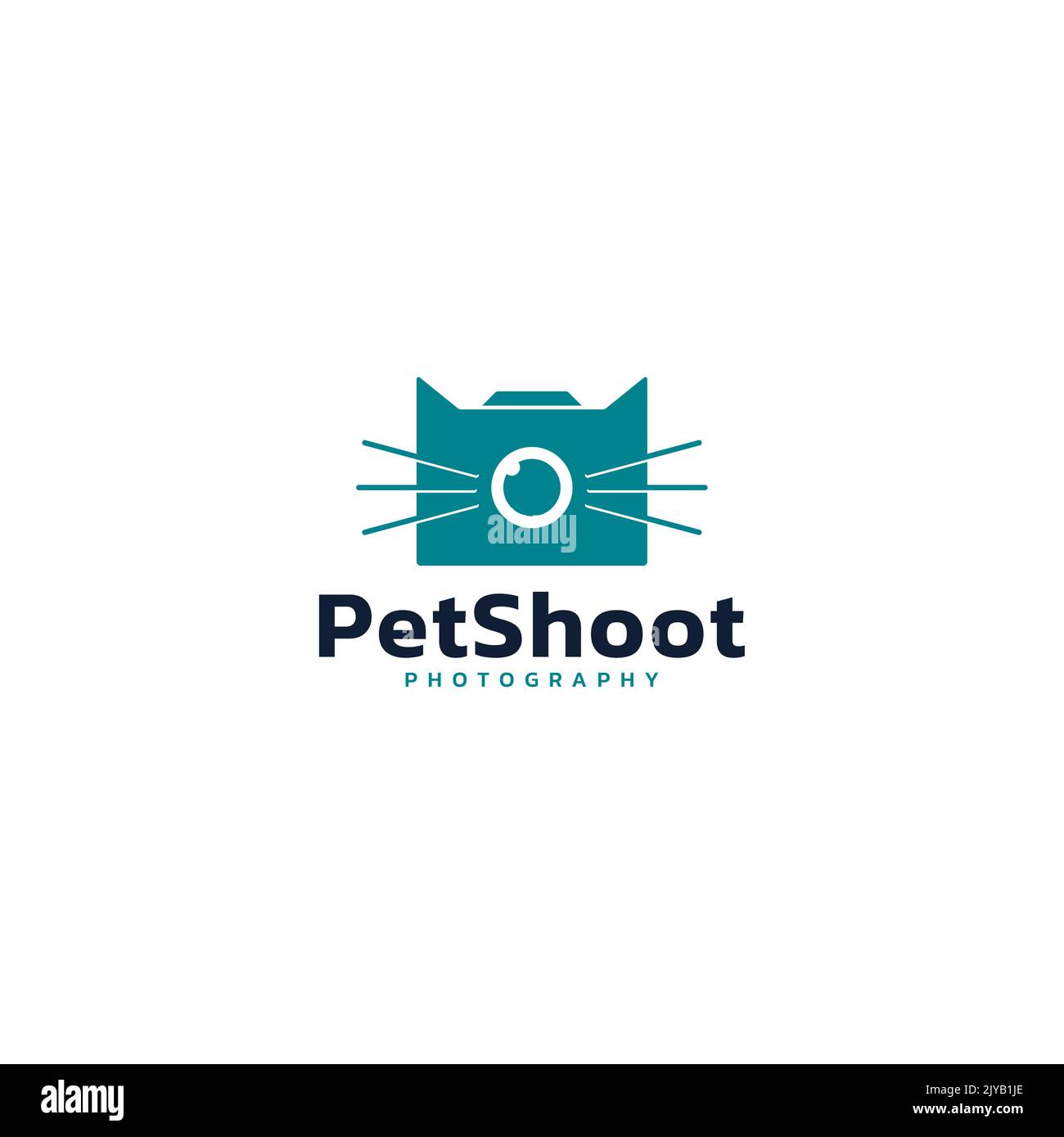 Simple abstract logo design of camera and cat. Studio logo for pets ...