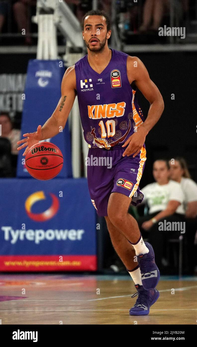 Xavier Cooks of the Kings in action during the Round 19 NBL match ...