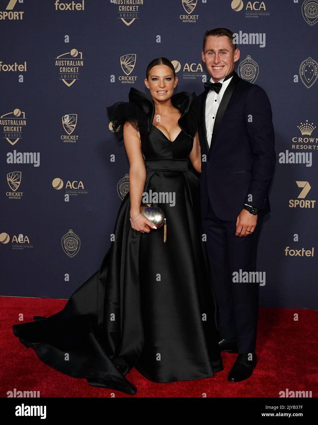 Rebekah Labuschagne and Marnus Labuschagne arrive to attend the 2020 ...