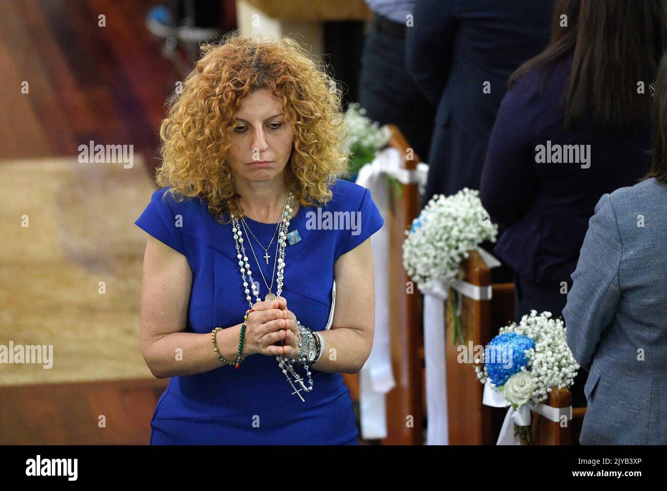 Bridget Sakr is seen during the funeral for her daughter Veronique Sakr ...