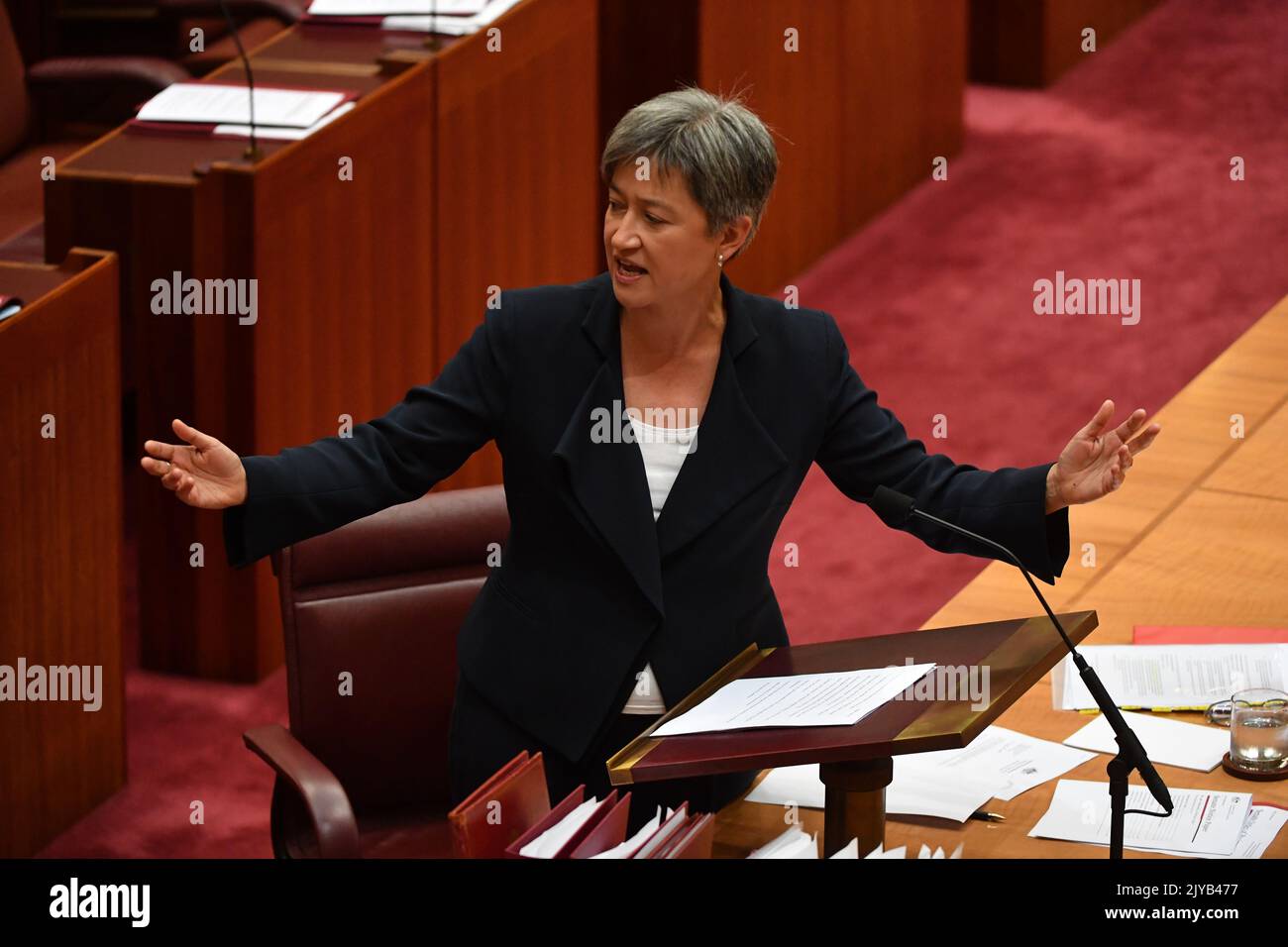 Shadow Minister for Foreign Affairs Penny Wong in the Senate chamber at ...