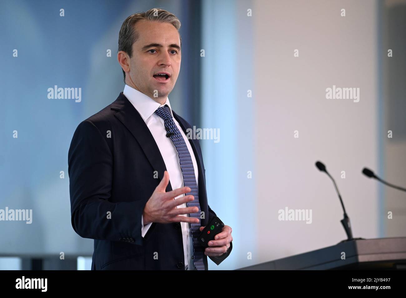 Commonwealth Bank of Australia CEO Matt Comyn delivers the half year ...