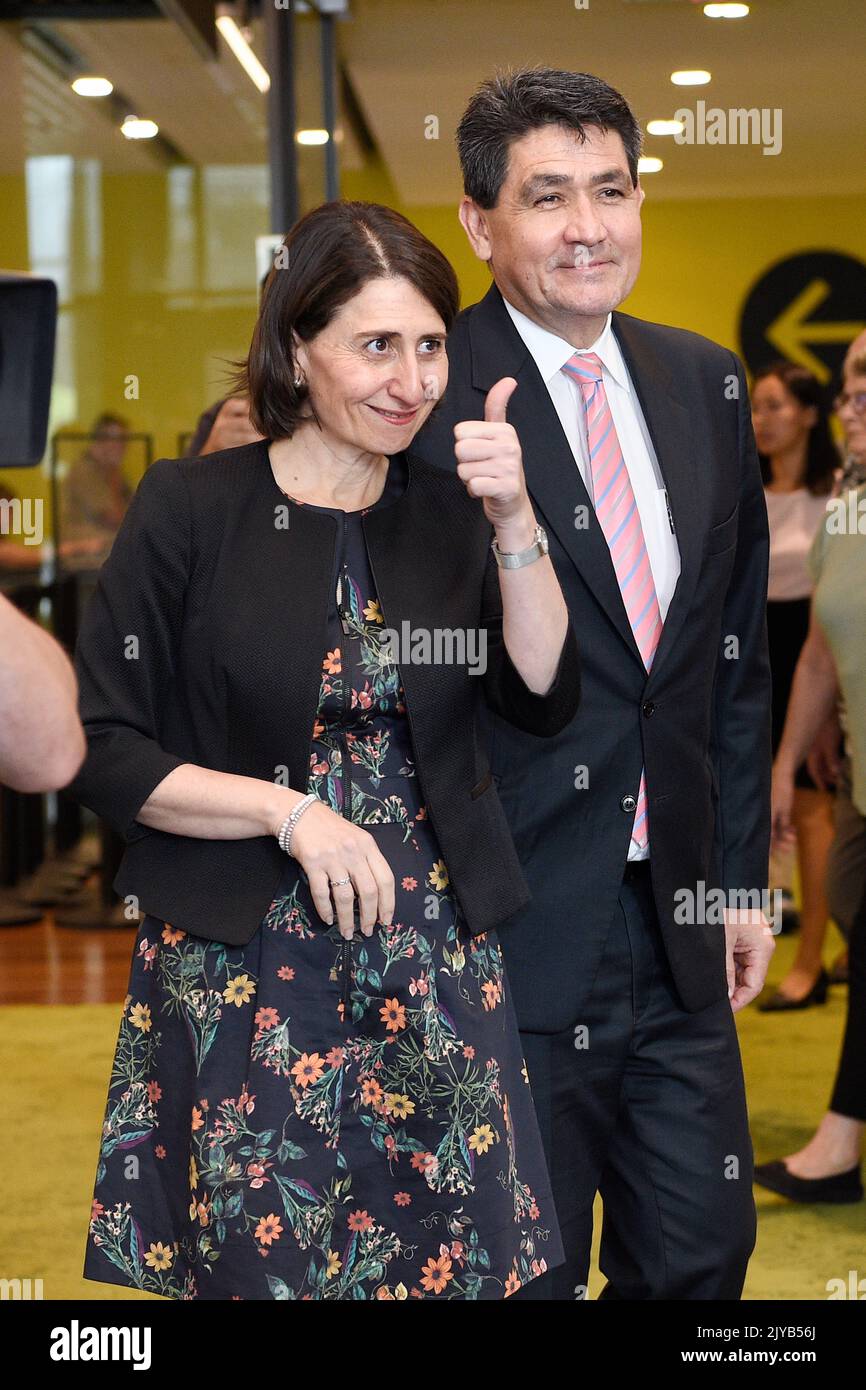 Premier of NSW Gladys Berejiklian (left) and acting Minister for ...