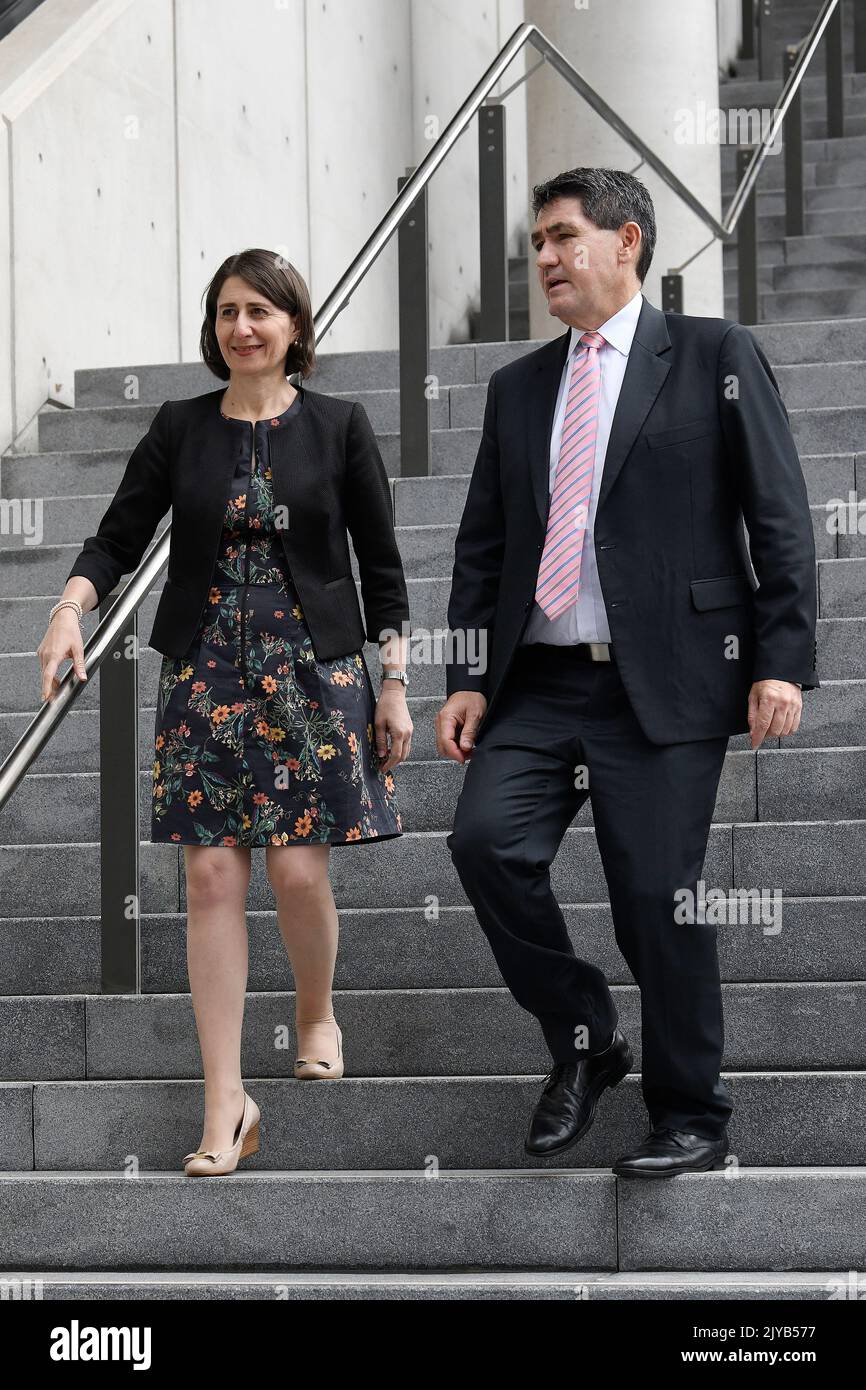 Premier of NSW Gladys Berejiklian (left) and acting Minister for ...