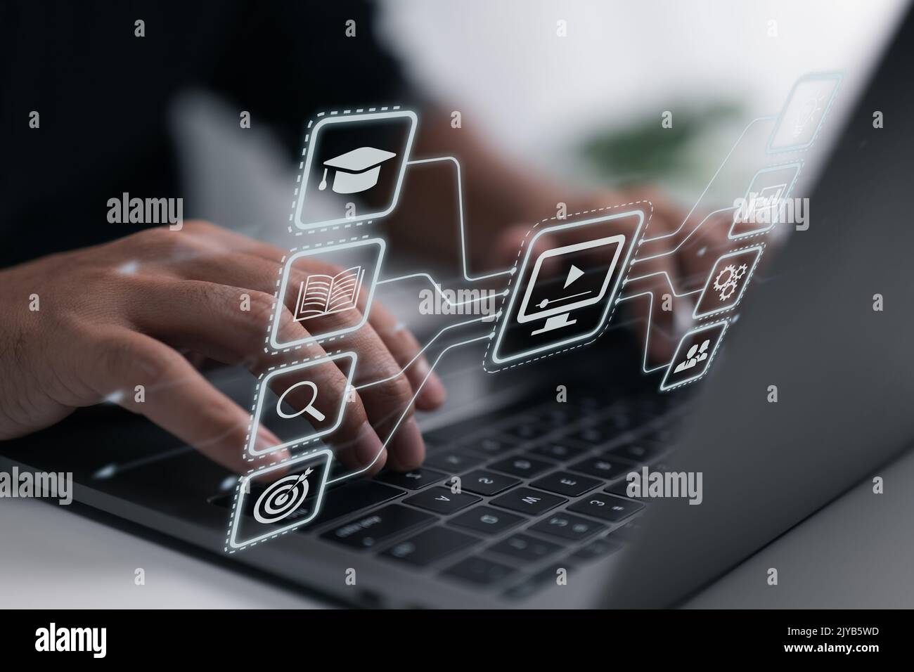 Education on internet, Webinar online, e-learning concept Stock Photo ...