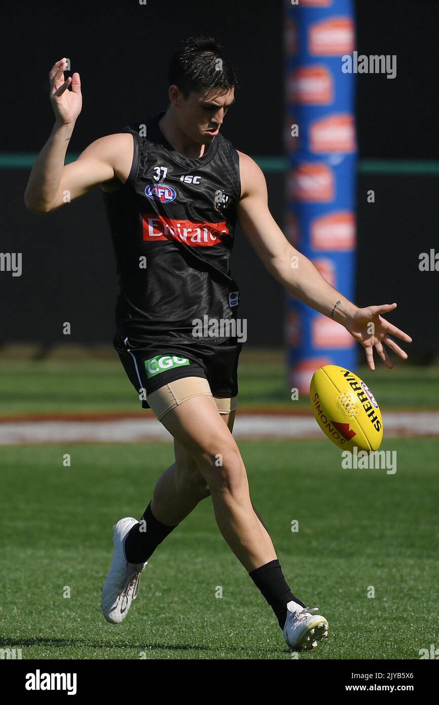 Brayden Maynard of Collingwood is seen in action during a joint AFL ...