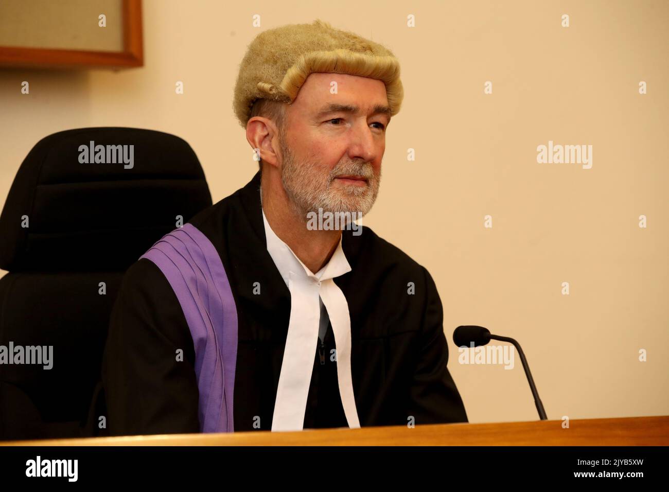 Judge Ian Press poses for a portrait at the District Court in Adelaide, Friday, February 14 ...