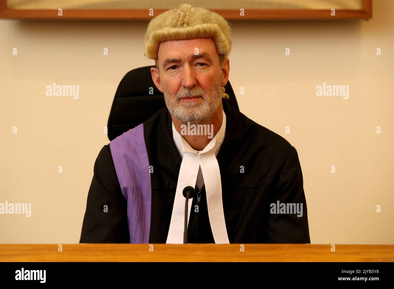 Judge Ian Press poses for a portrait at the District Court in Adelaide ...
