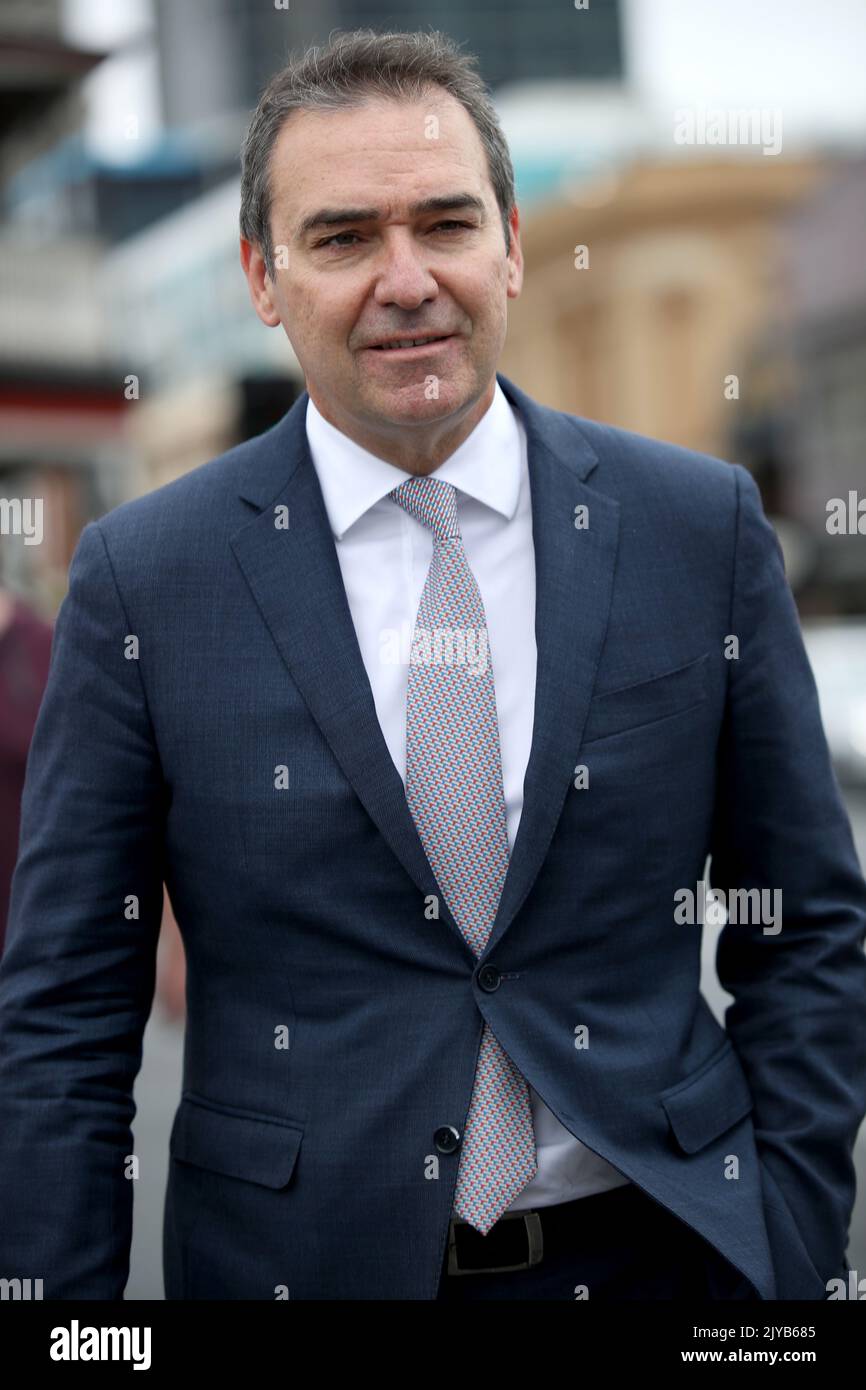 South Australian Premier Steven Marshall speaks to the media before the ...