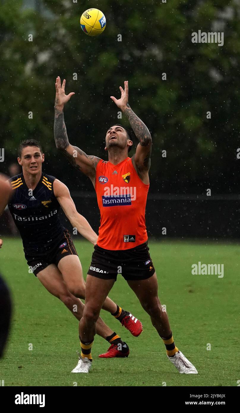Chad Wingard of the Hawks in action during a Hawthorn Hawks AFL ...