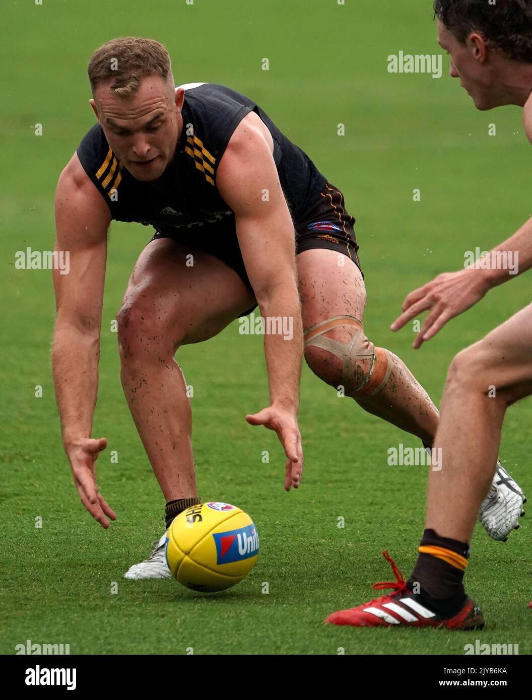 Tom Mitchell of the Hawks in action during a Hawthorn Hawks AFL ...