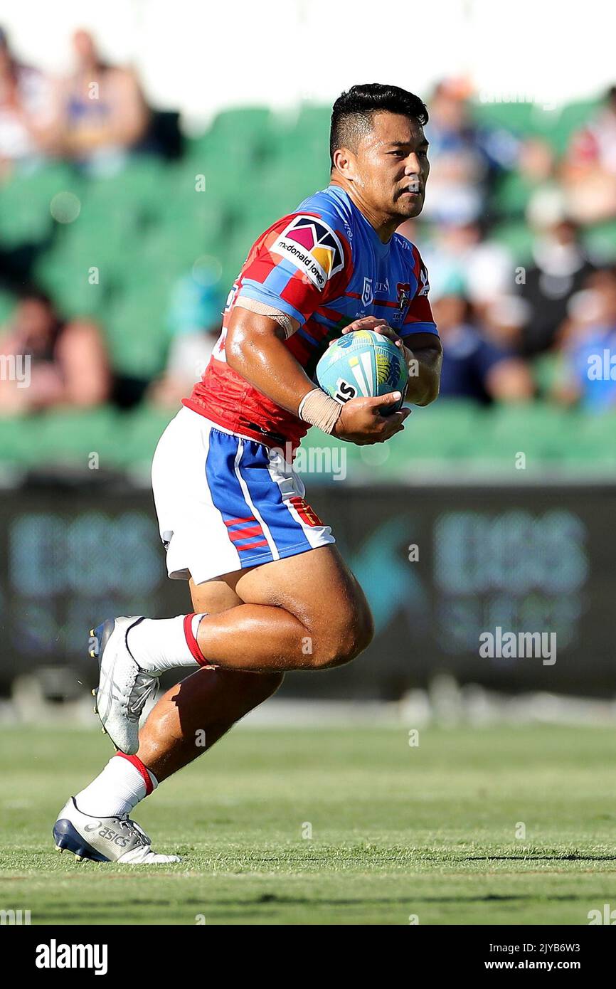 Mason Lino of the Knights during the NRL Nines 2020 tournament at HBF ...