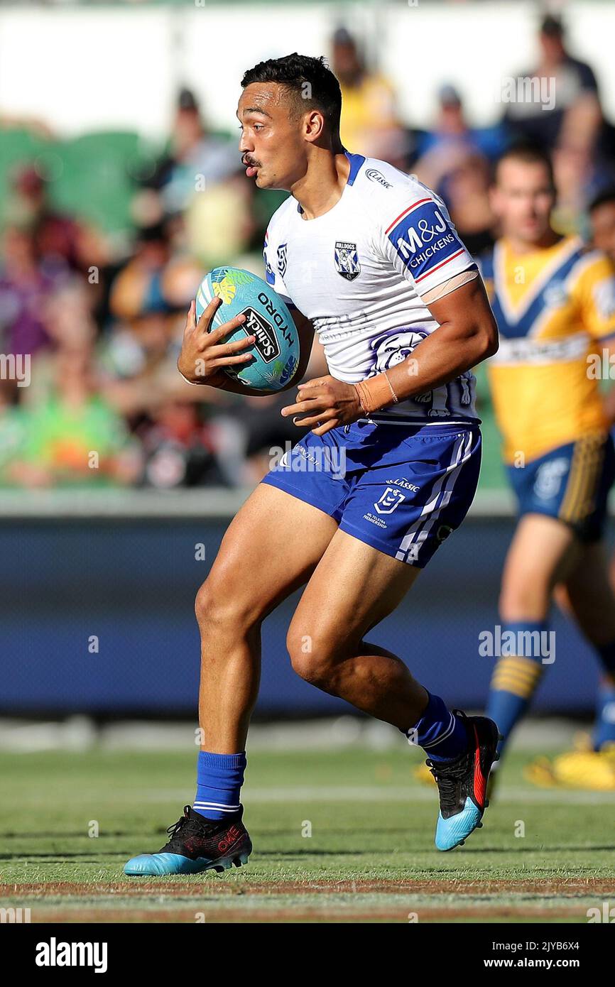 Morgan Harper of the Bulldogs during the NRL Nines 2020 tournament at ...