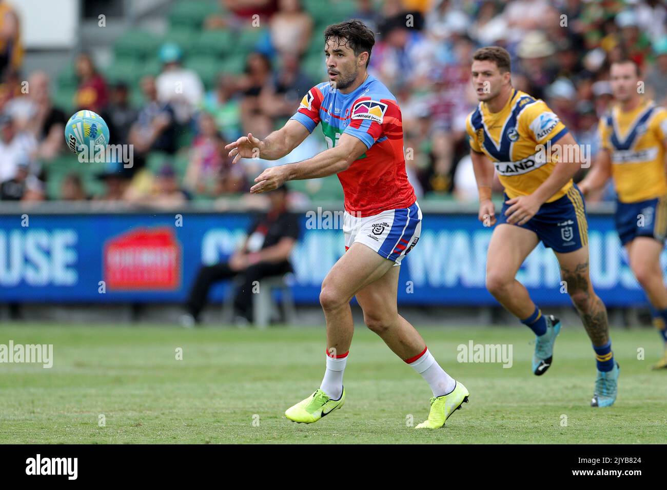 Aidan Guerra of the Knights passes the ball during the Quarter Finals ...