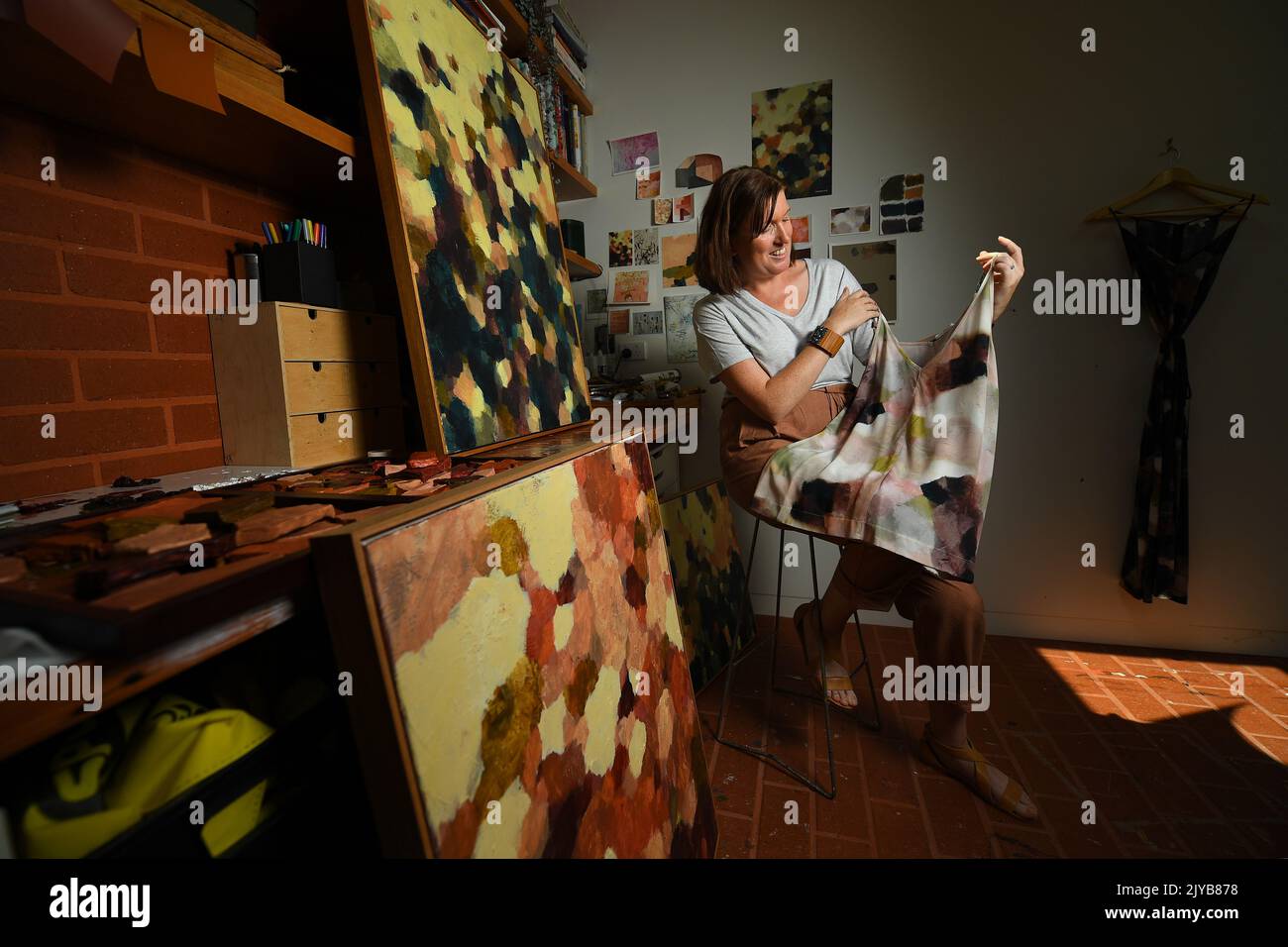 Artist Hannah Fox poses for a portrait at her studio in Melbourne ...